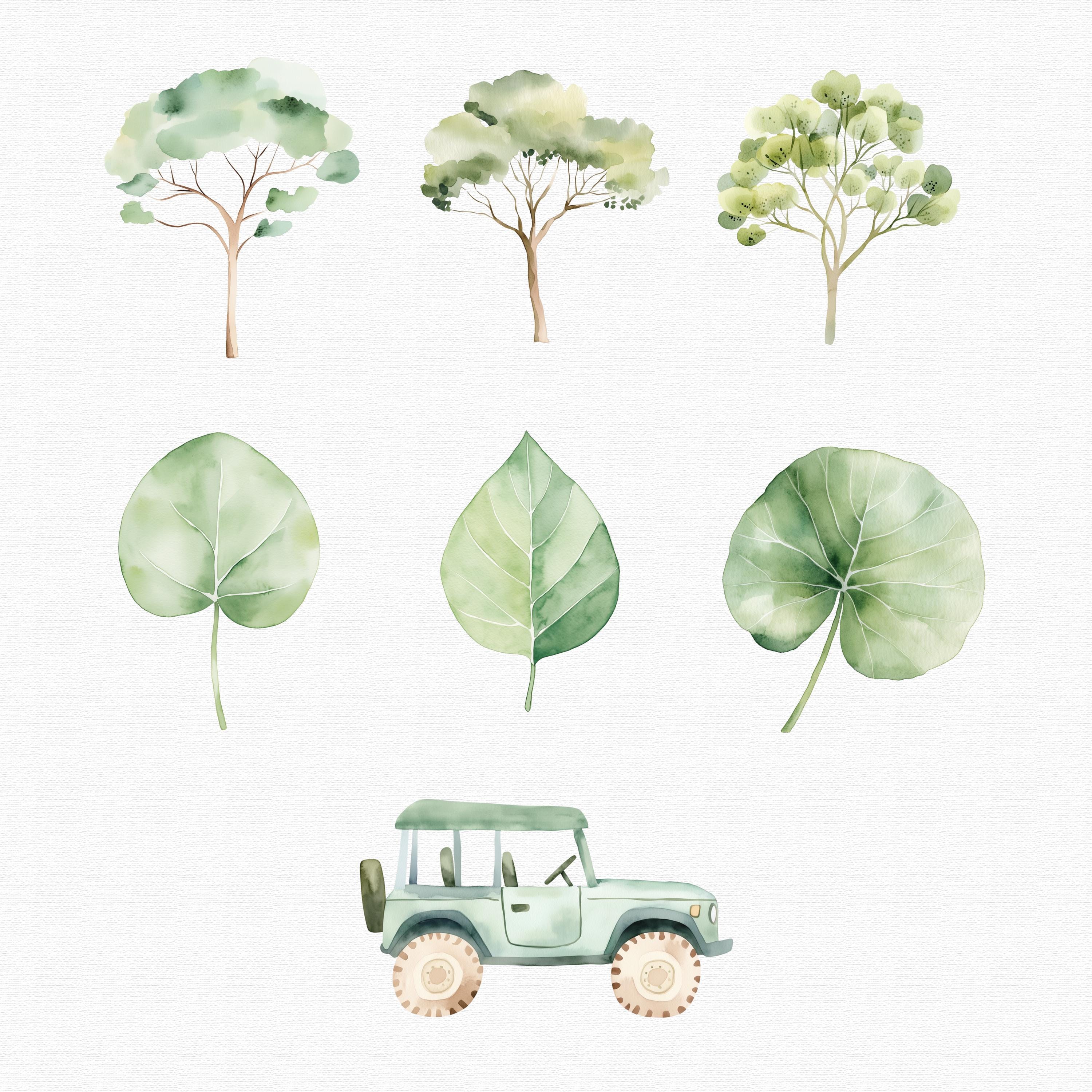 Animals Party Clipart | Jungle Safari Birthday PNG | Cute Baby Animal ...