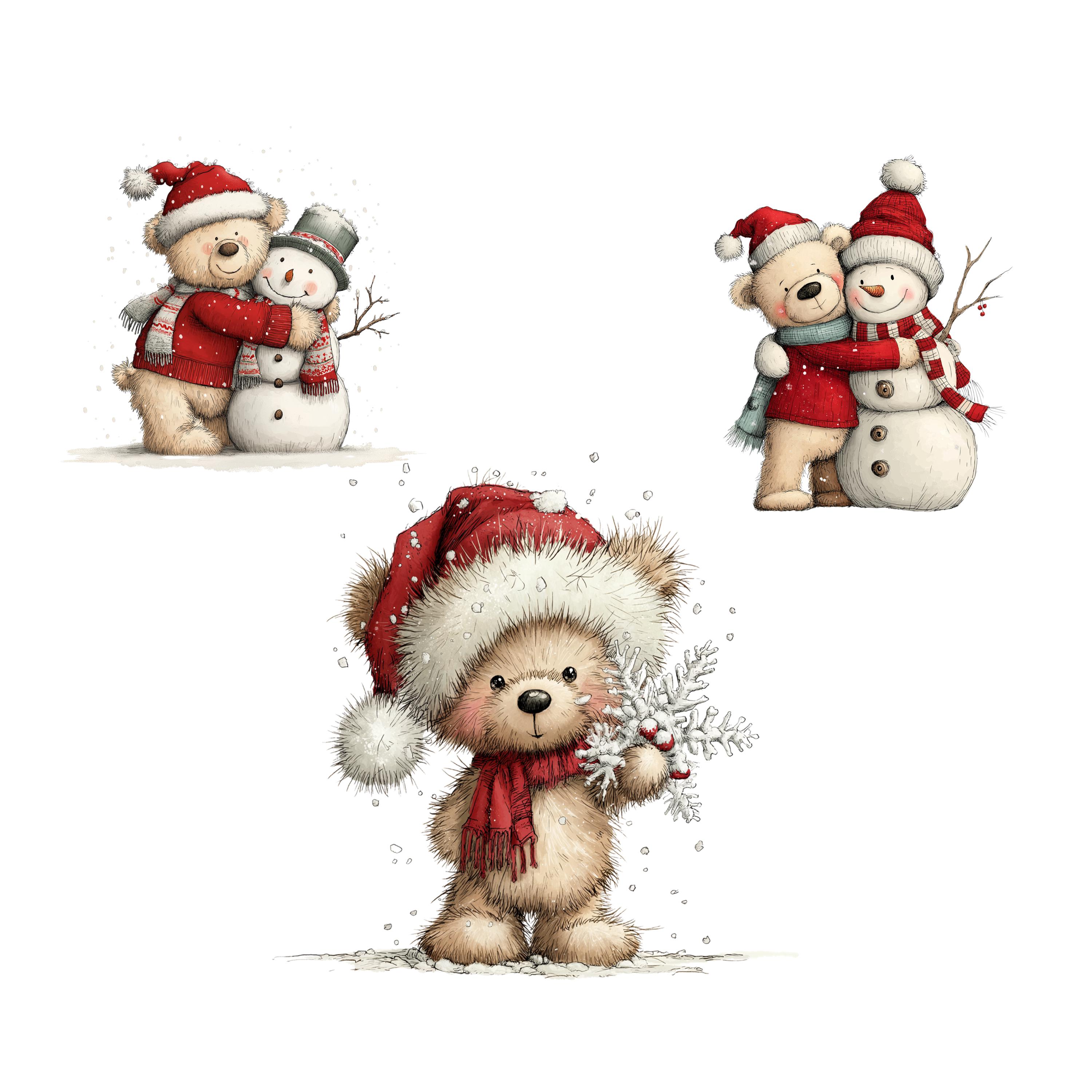 Bears Christmas Clipart: Festive Holiday Graphics (digital Download ...