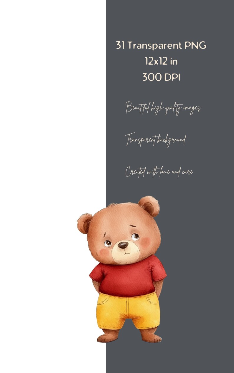 Goldilocks and Three Bears Clipart: Watercolor Forest Animals (PNG) - Etsy