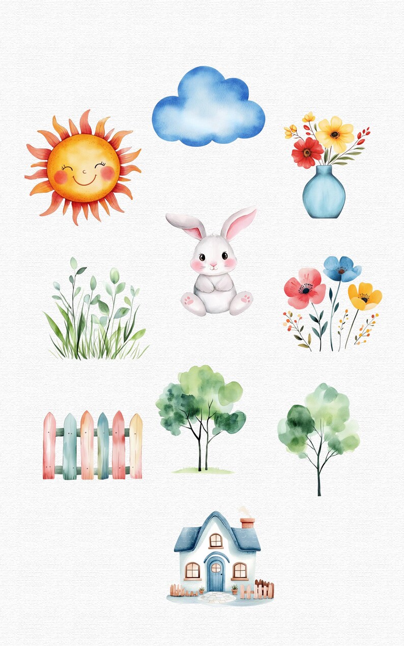 Goldilocks and Three Bears Clipart: Watercolor Forest Animals (PNG) - Etsy