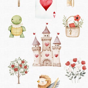 Alice in Wonderland Clipart: Watercolor Fairy Tale Images (commercial ...