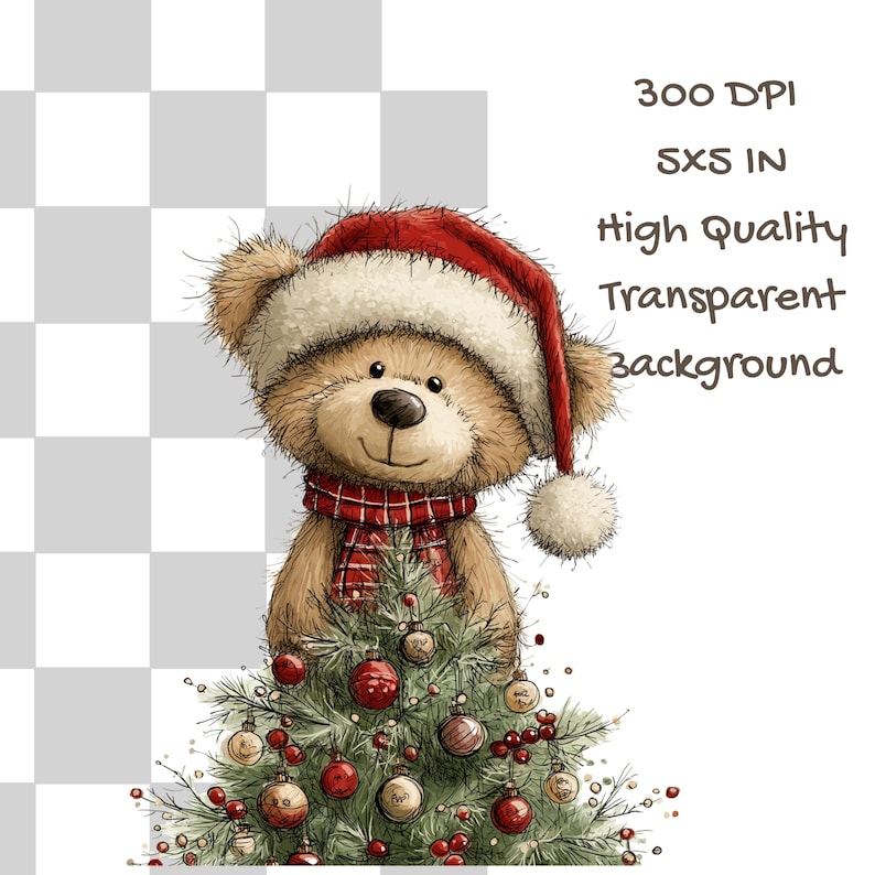 Bears Christmas Clipart: Festive Holiday Graphics (digital Download ...