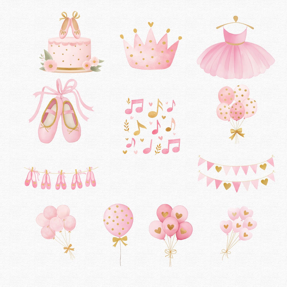 Watercolor Ballerina Clipart: Princess Ballet PNG Images (commercial ...