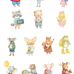 School Clipart Bundle – Cute Animals, Woodland Autumn Classroom ...