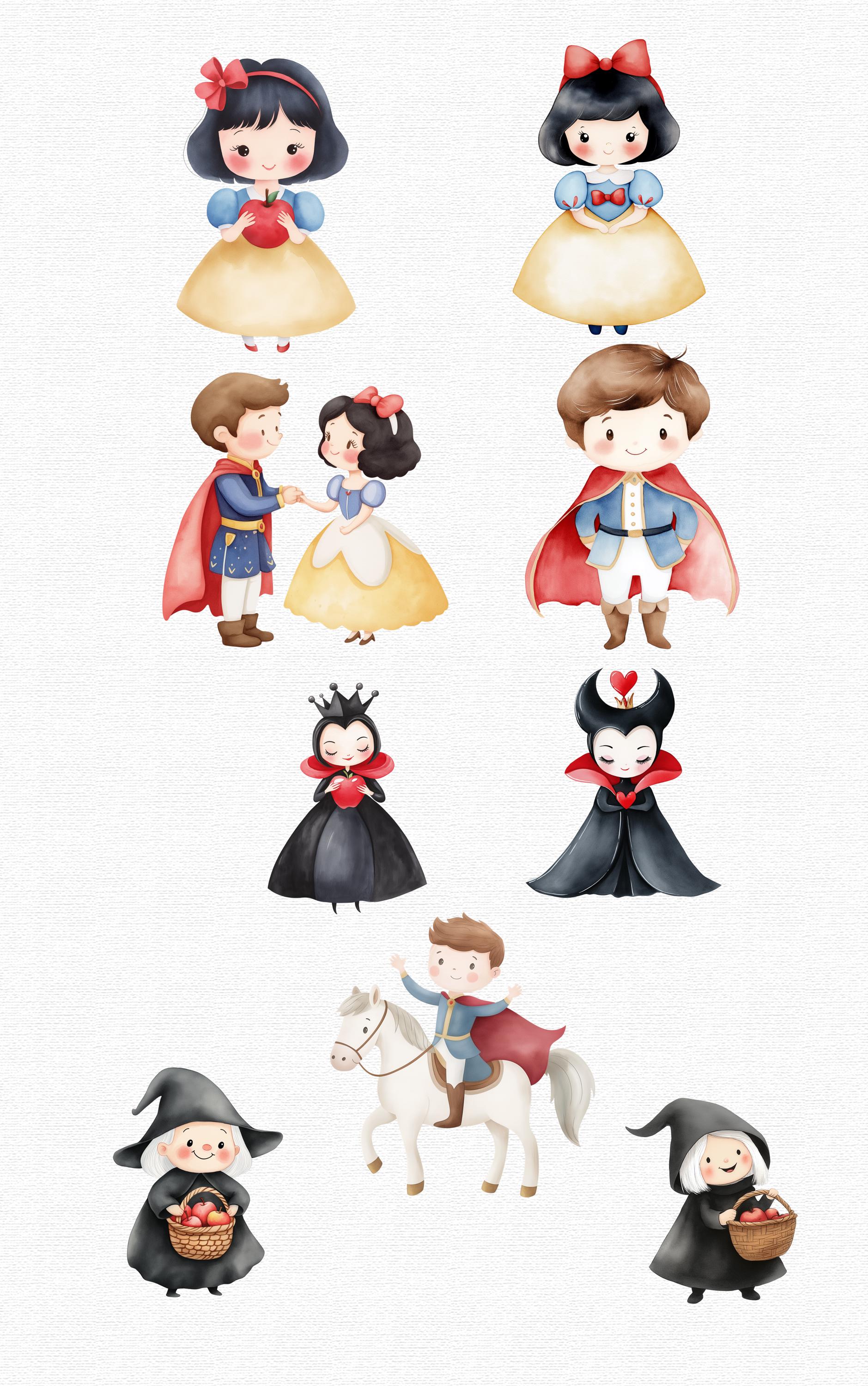 Snow White Clipart Bundle: Princess Digital Graphics (instant Download ...