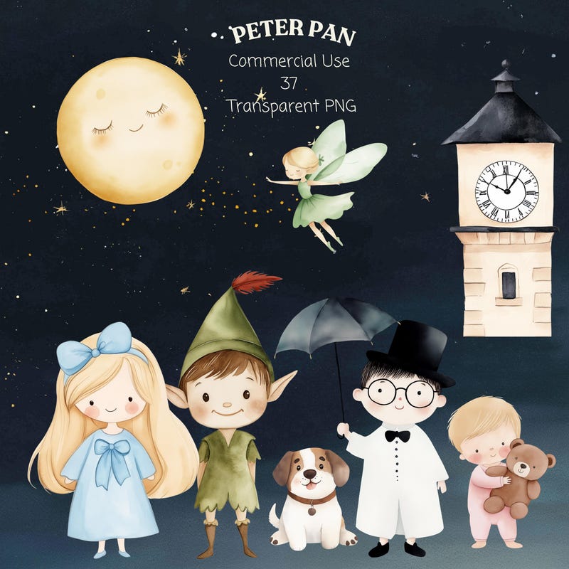 Peter Pan Clipart - Etsy