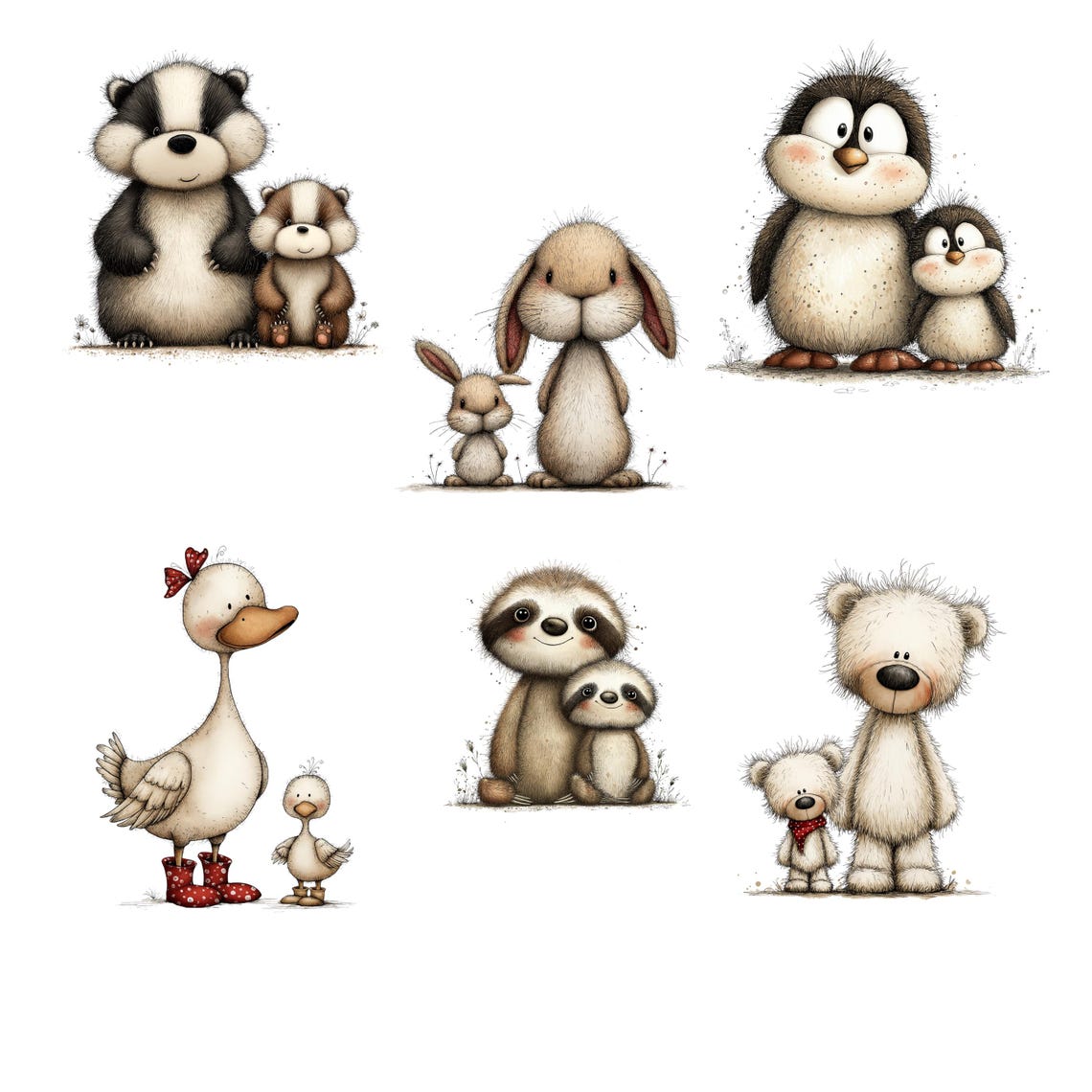 Animals & Babies Animals Whimsical Clipart: Nursery Graphics (digital ...