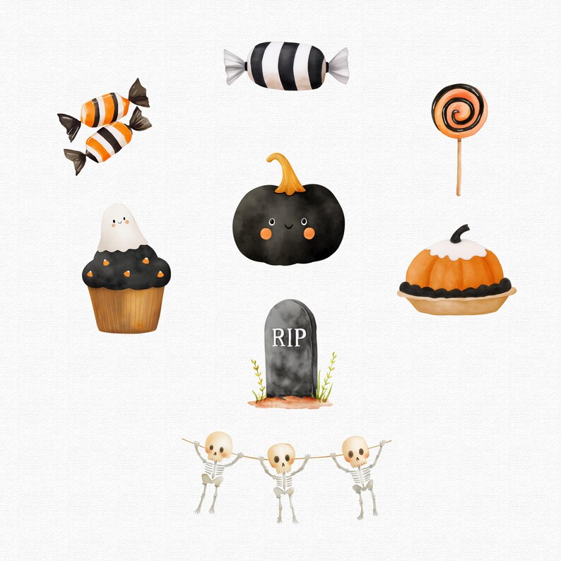 Halloween Family Clipart – Whimsical Witch, Spooky Kids PNG (commercial ...