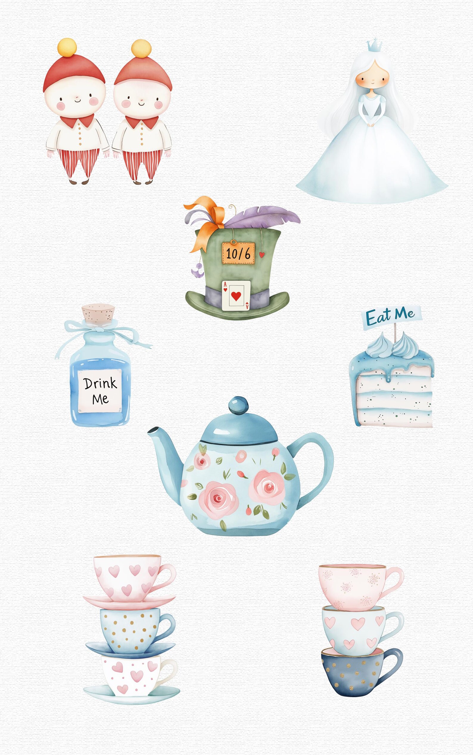 Alice in Wonderworld Watercolor Clipart | Alicia Clipart | Commercial ...