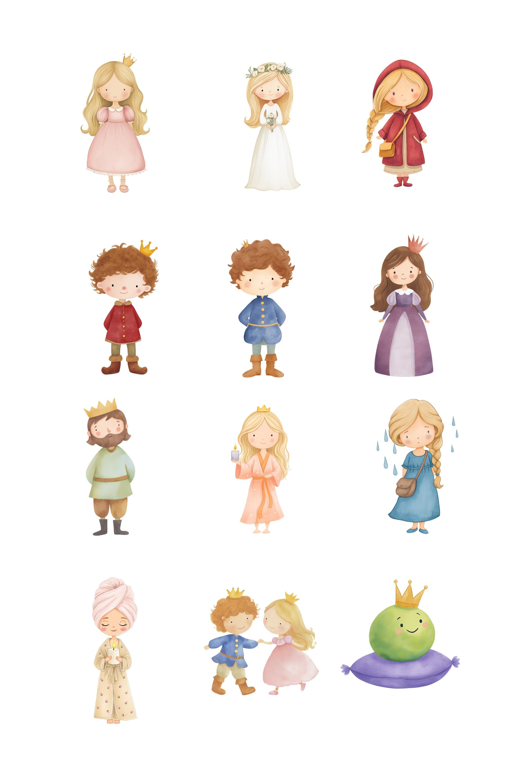 Princess and the Pea Clipart Set: Snow Princess Graphics (digital ...