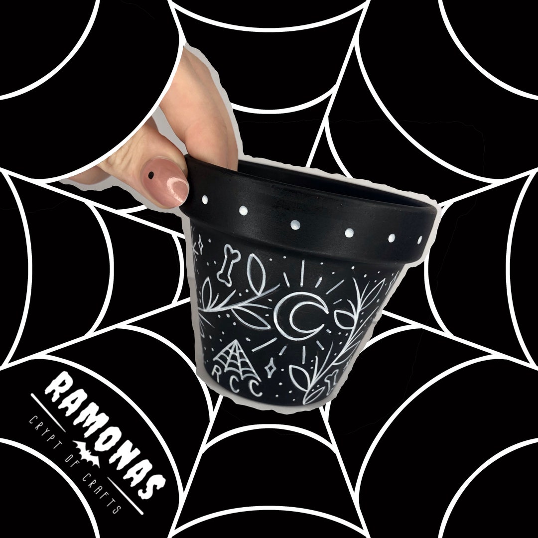 Spooky Pot Hand Painted - Etsy UK