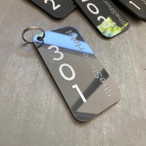 Custom Guesthouse Key Holder, Personalized Hotel Key Fob, Keychain With ...