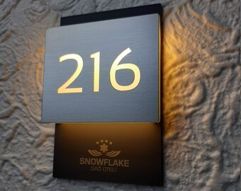 LED Room Number Sign, Custom Hotel Door Sign, Modern Hotel Door Room ...