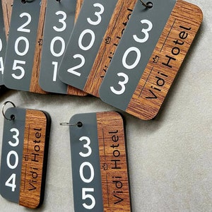Personalized Hotel Keychain, Custom Guesthouse Key Fob, Keyring With ...