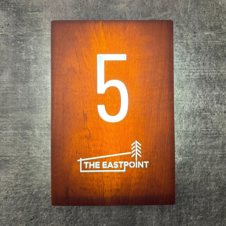 Custom Wooden Hotel Room Sign With LED Light, Personalized Room Number ...