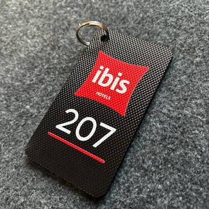 Key Holder for Hotels, Personalized Key Fob With Logo and Room Number ...