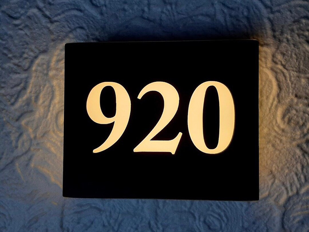 Illuminated House Number Sign, Modern LED Door Numbers, Custom Address ...