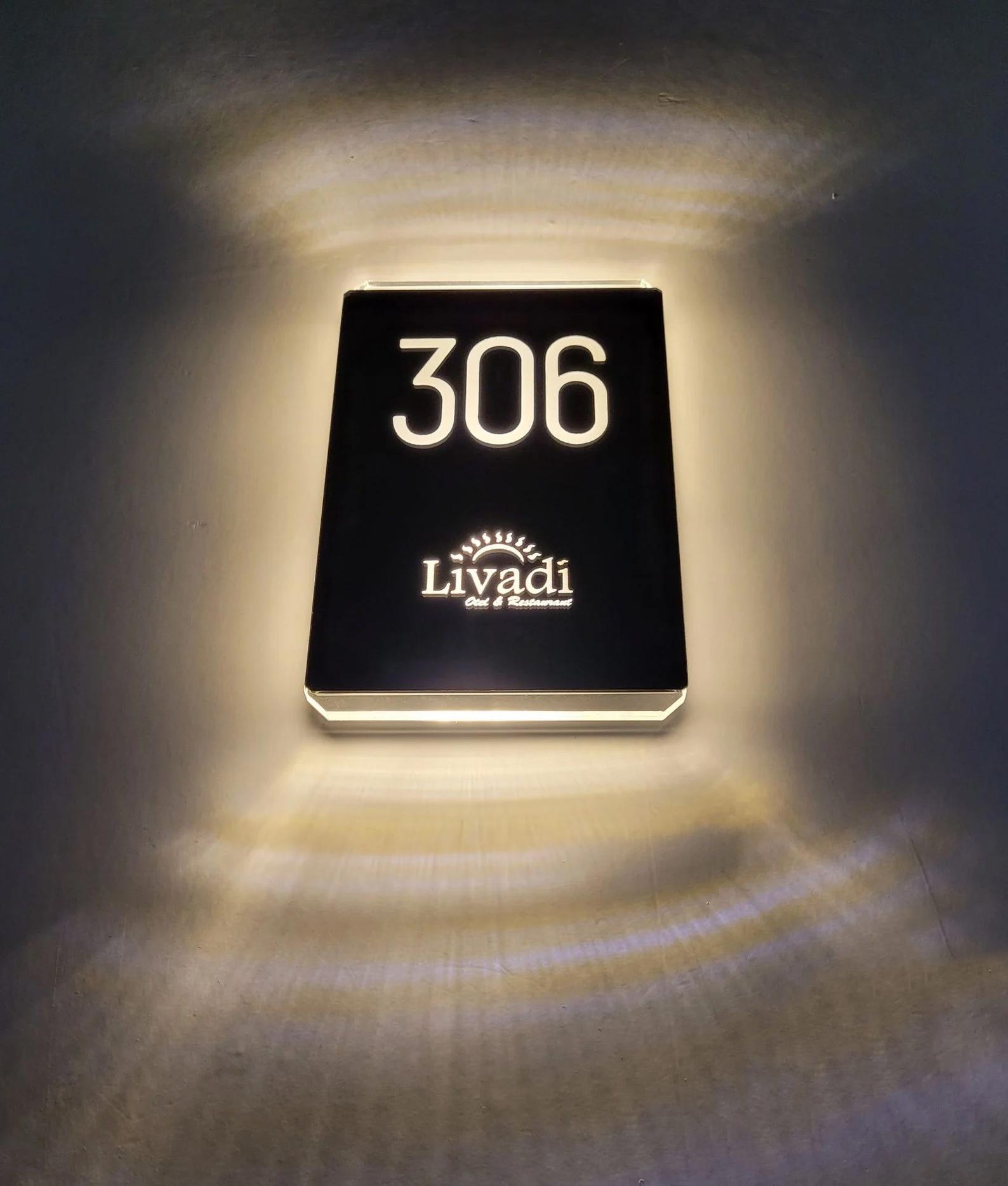 Premium LED Hotel Door Sign, Modern Acrylic Room Number Plaque ...