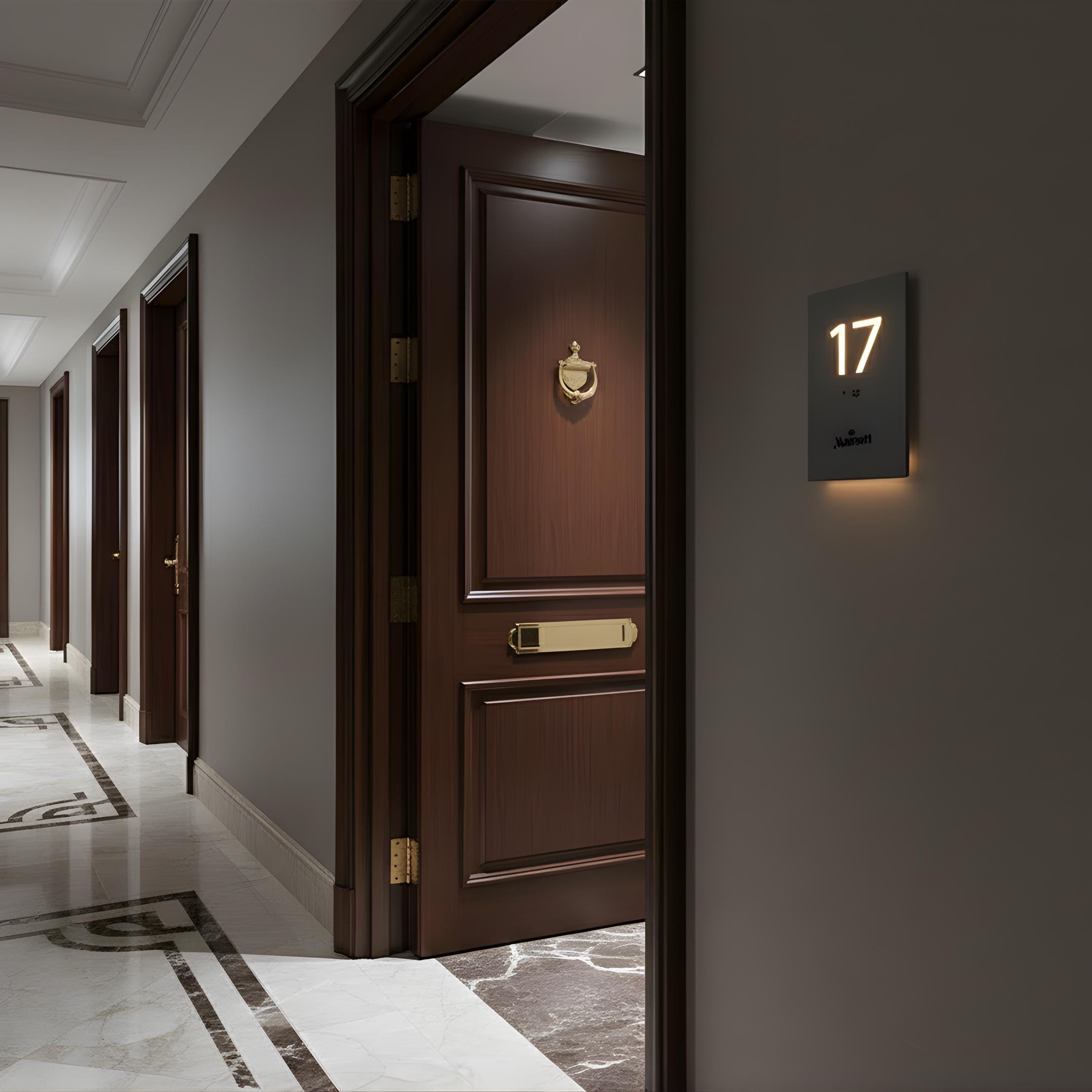 LED Room Number Sign, Custom Hotel Door Sign, Modern Hotel Door Room ...