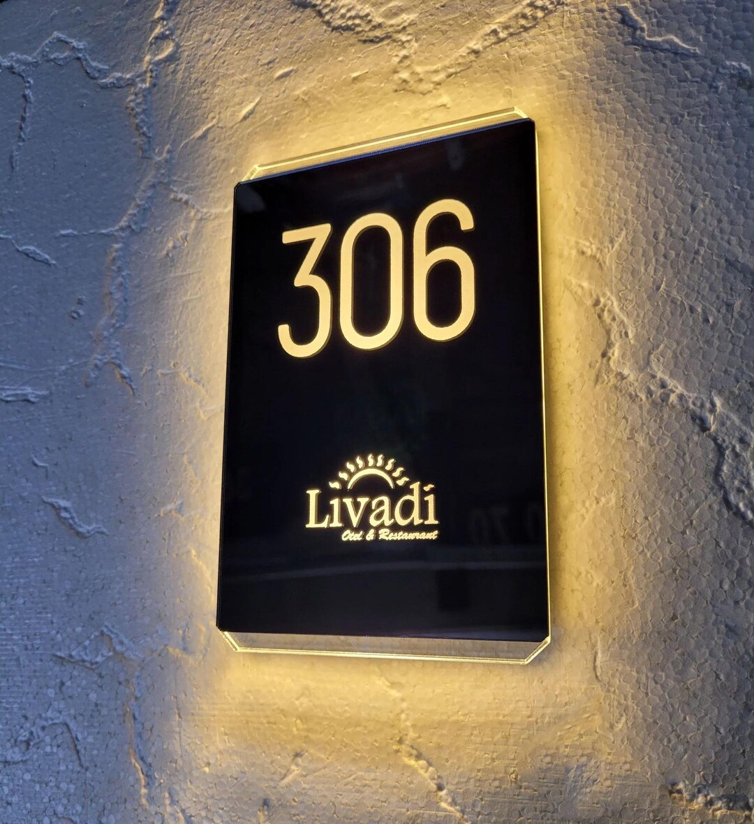 Premium LED Hotel Door Sign, Modern Acrylic Room Number Plaque ...