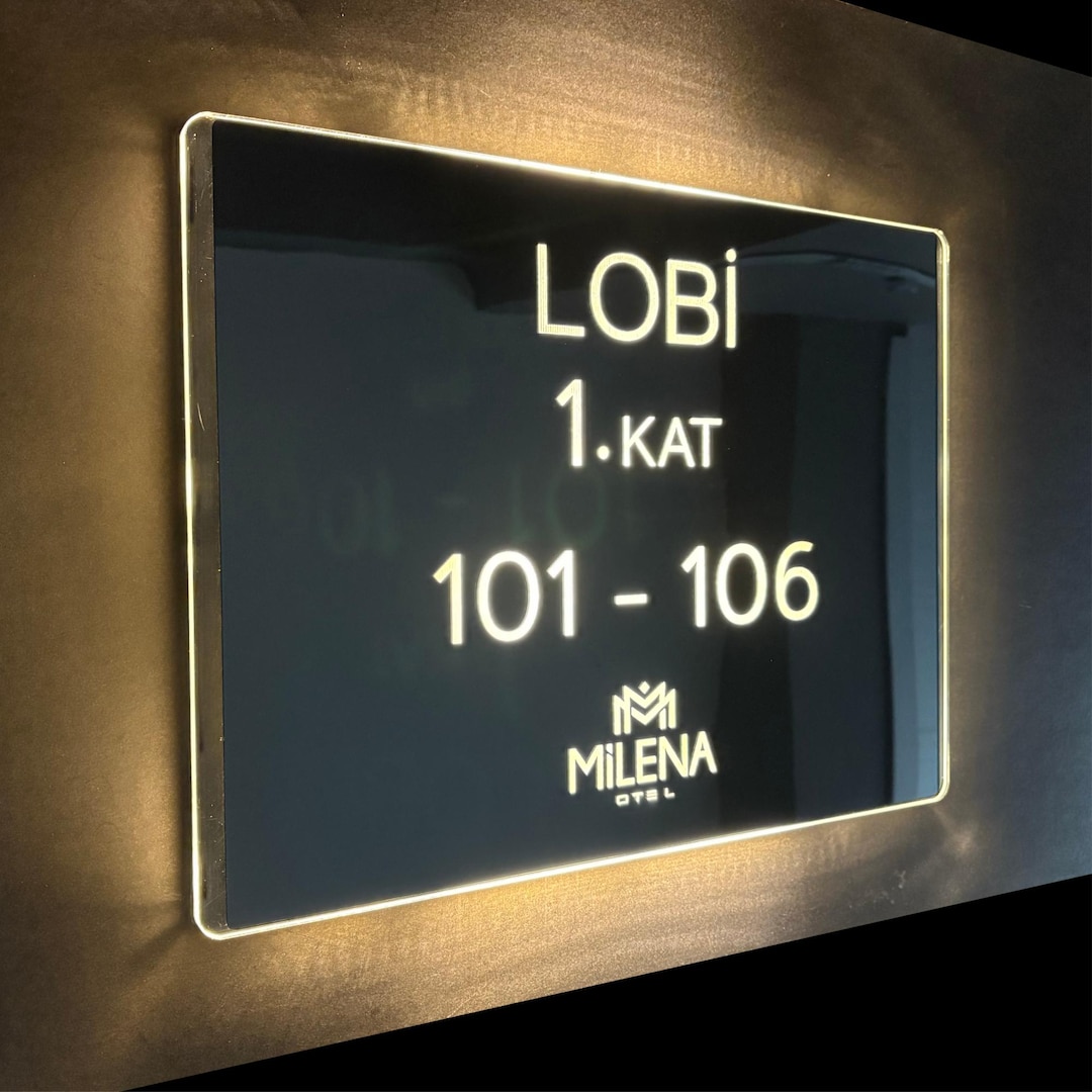 Personalized Backlit Wayfinding Boards, LED Hotel Room Indicators ...