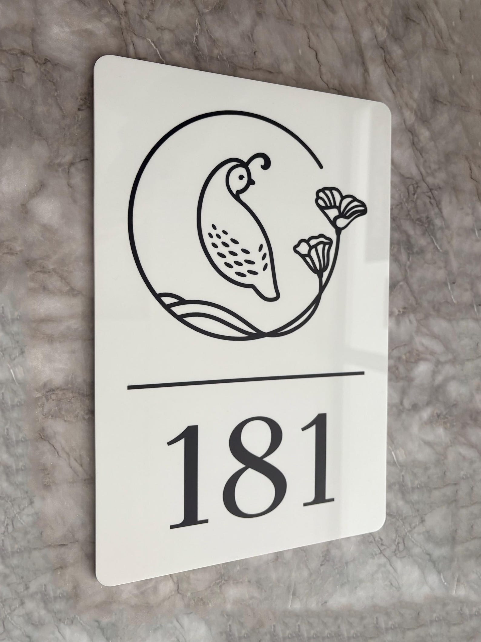Modern Room Number Sign, Custom Hotel Door Plaque, Personalized Logo ...