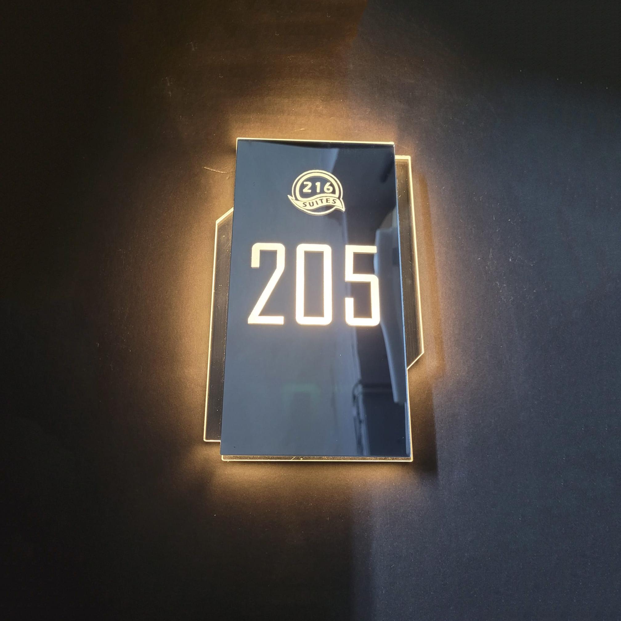 Elegant Custom LED Hotel Room Sign, Modern Acrylic Door Number Plaque ...