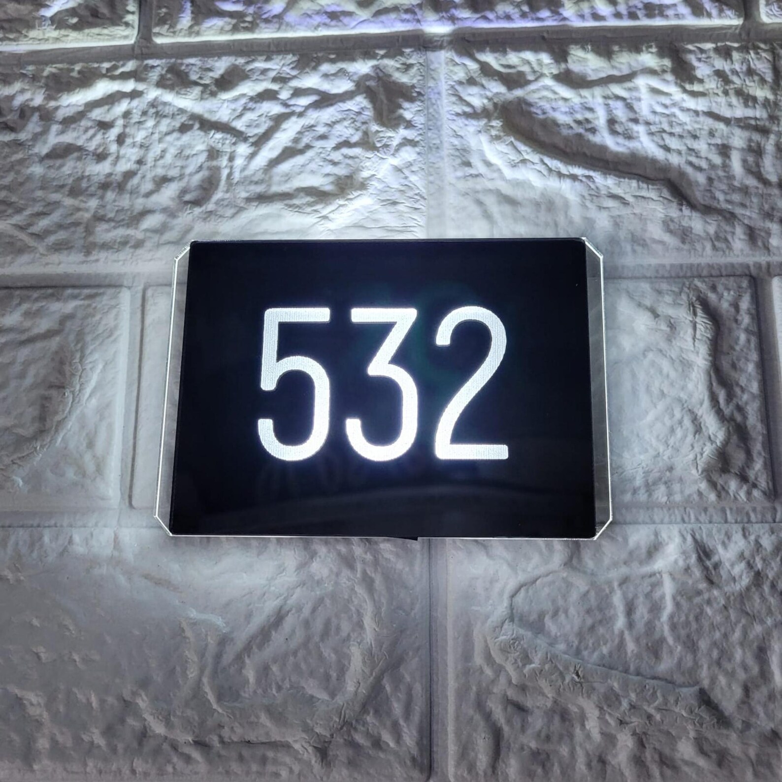 Illuminated House Number Sign, Modern LED Door Numbers, Custom Address ...