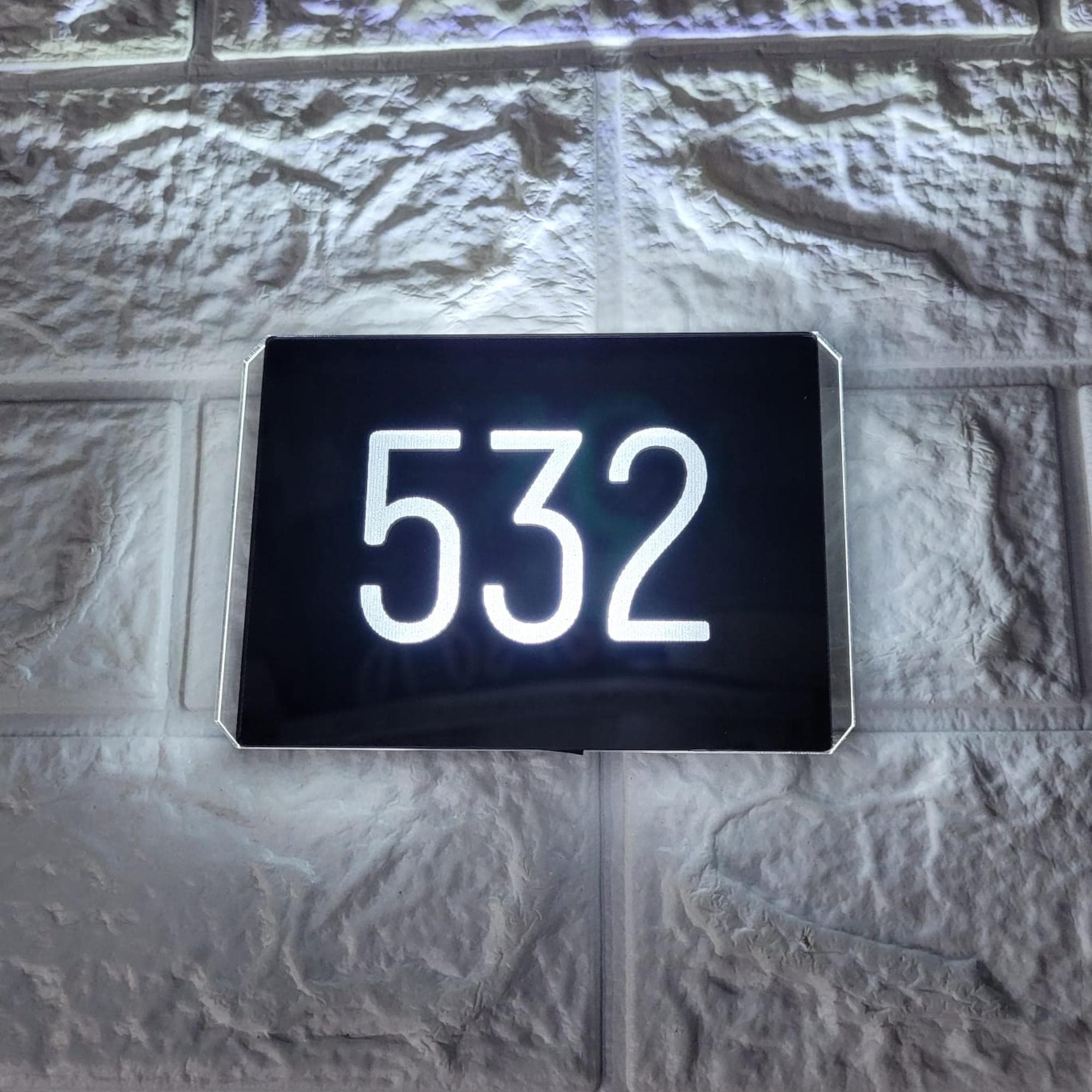 Illuminated House Number Sign, Modern LED Door Numbers, Custom Address ...