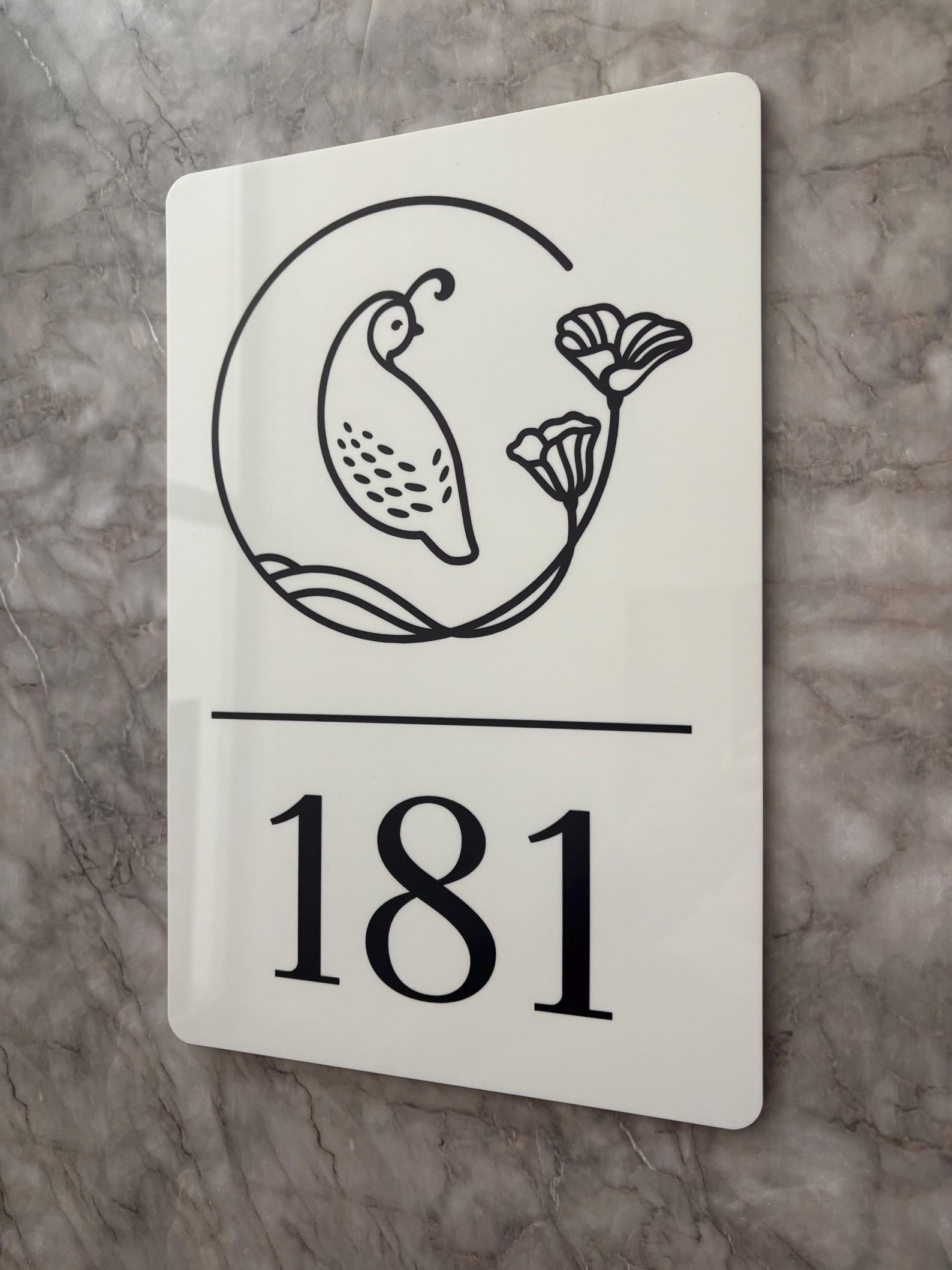 Modern Room Number Sign, Custom Hotel Door Plaque, Personalized Logo ...