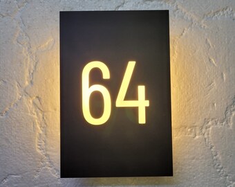 Illuminated House Number Sign, Modern LED Door Numbers, Custom Address ...