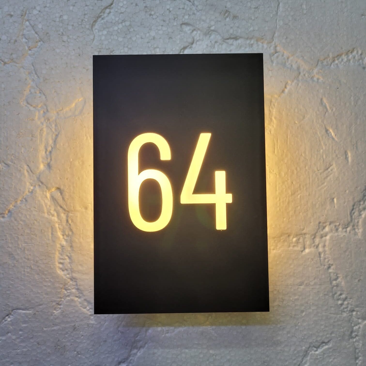 Illuminated House Number Sign, Modern LED Door Numbers, Custom Address ...