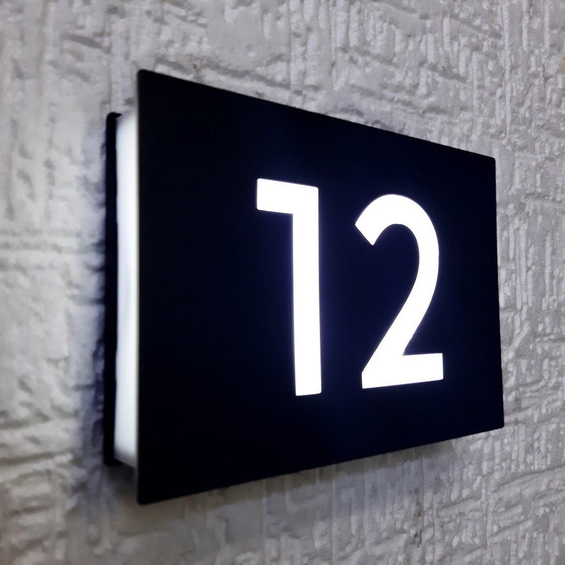 Illuminated House Number Sign, Modern LED Door Numbers, Custom Address ...