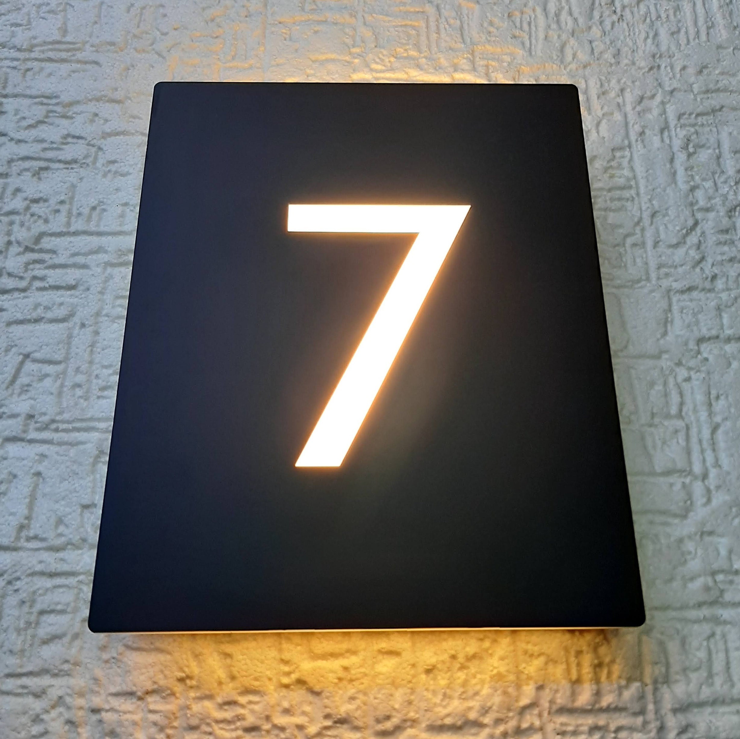 Illuminated House Number Sign, Modern LED Door Numbers, Custom Address ...