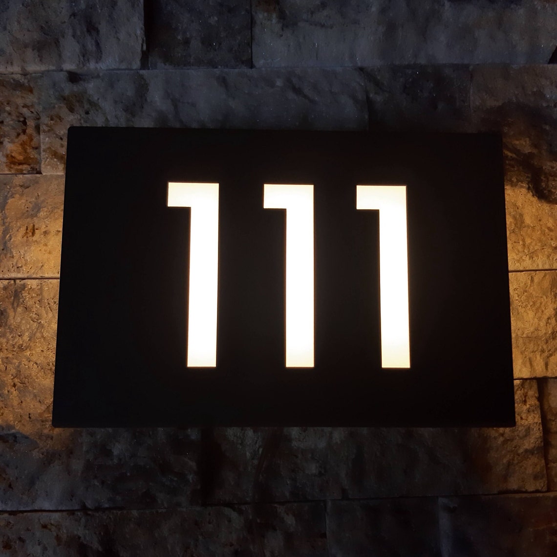 Illuminated House Sign, Modern LED Home Number, Custom Address Sign - Etsy