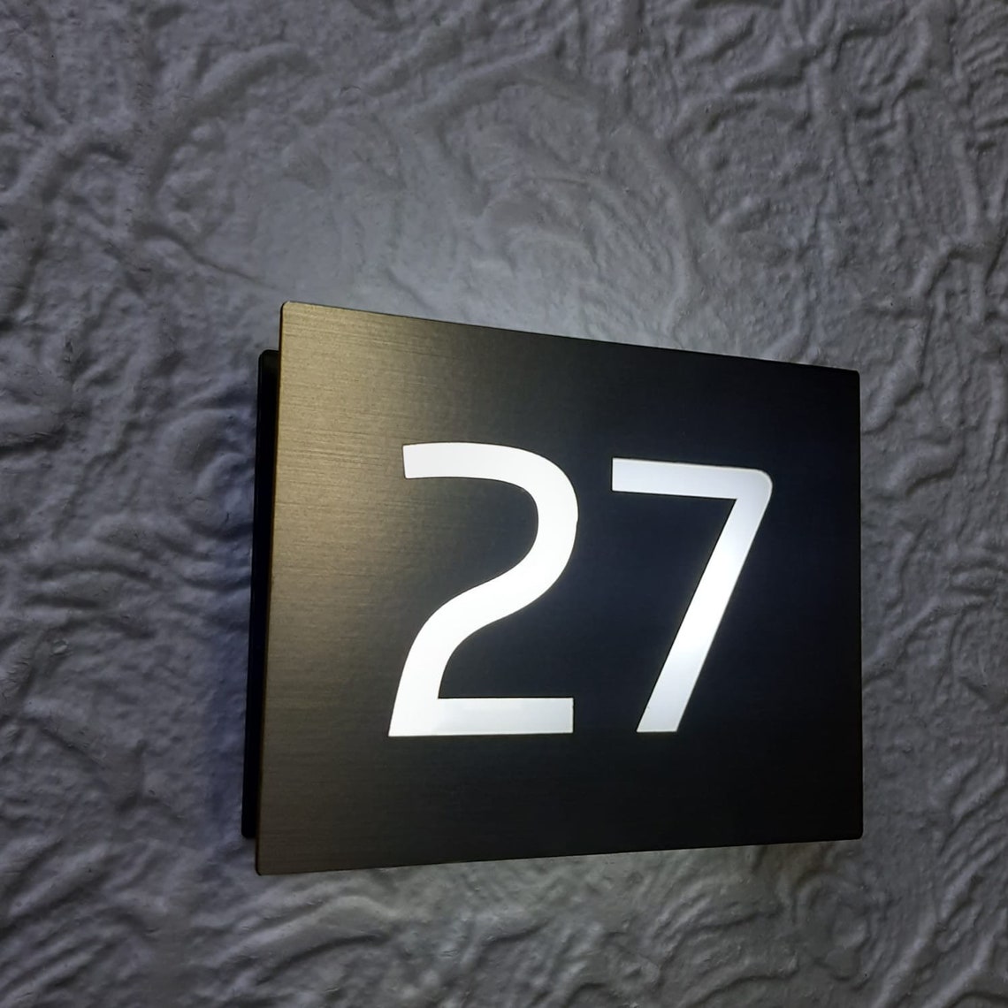 Illuminated House Number Sign, Modern LED Door Numbers, Custom Address ...
