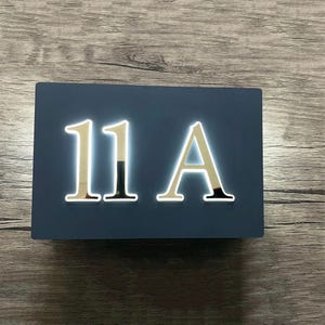 Illuminated House Number Sign, Modern LED Door Numbers, Custom Address ...