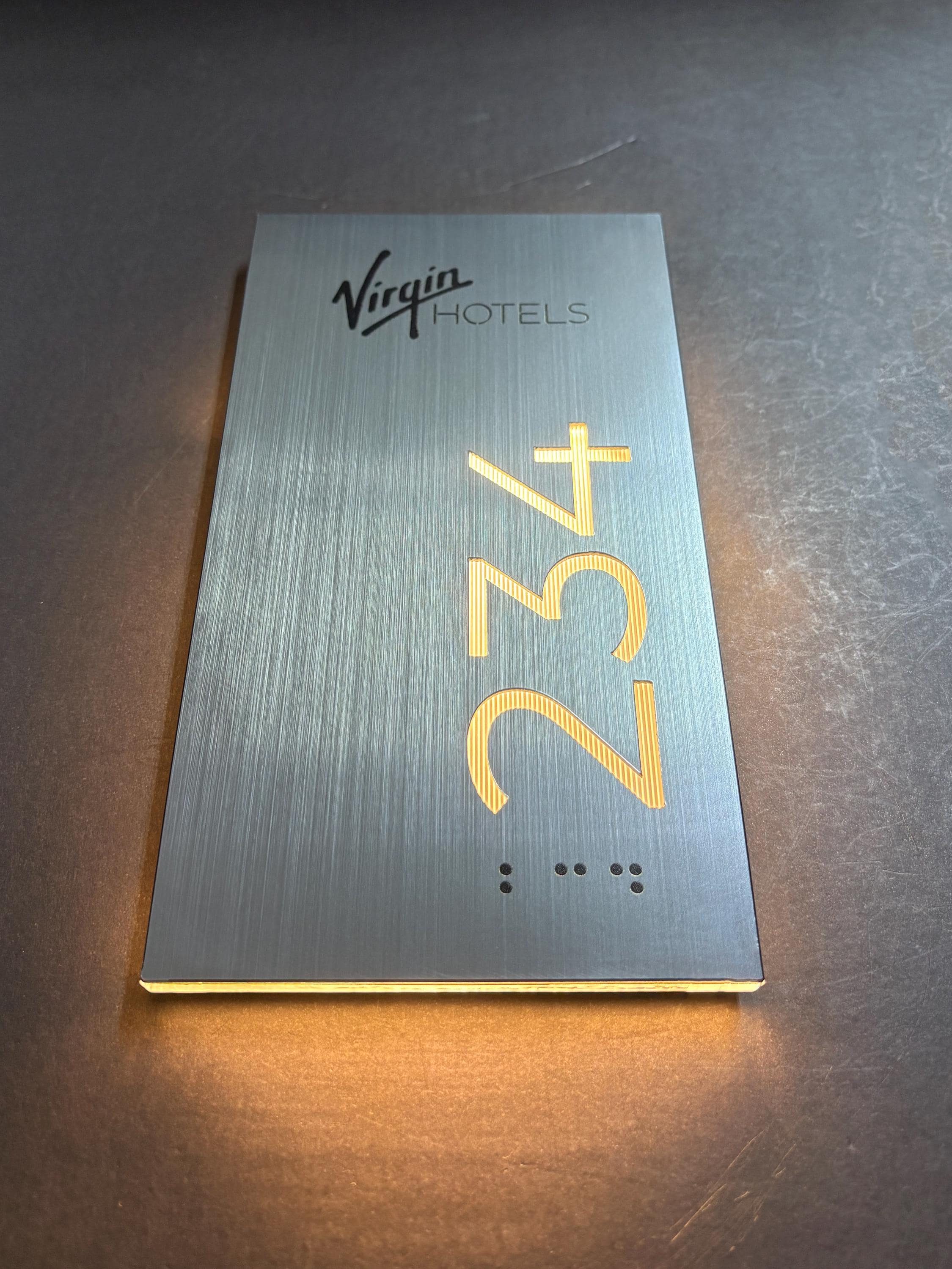 Illuminated Hotel Room Number With ADA Braille and Your Logo, LED ...