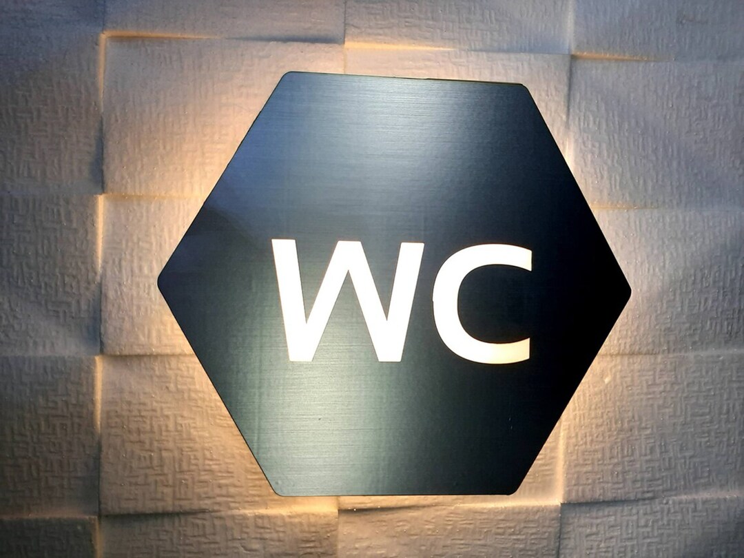 Light Box WC Sign, Illuminated WC Sign, LED Sign, Directional Sign ...