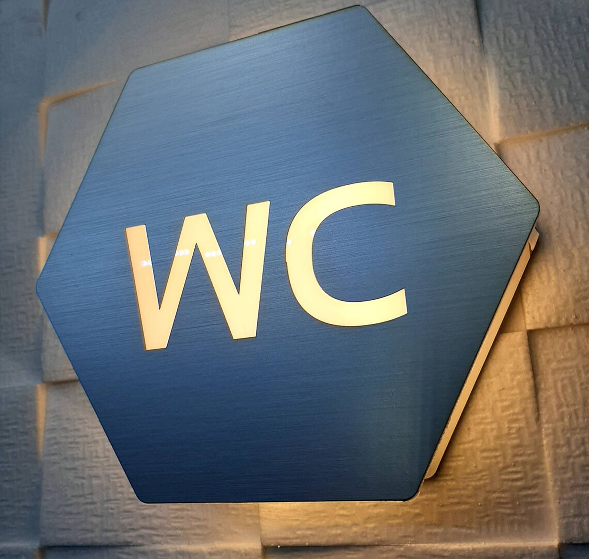 Light Box WC Sign, Illuminated WC Sign, LED Sign, Directional Sign ...