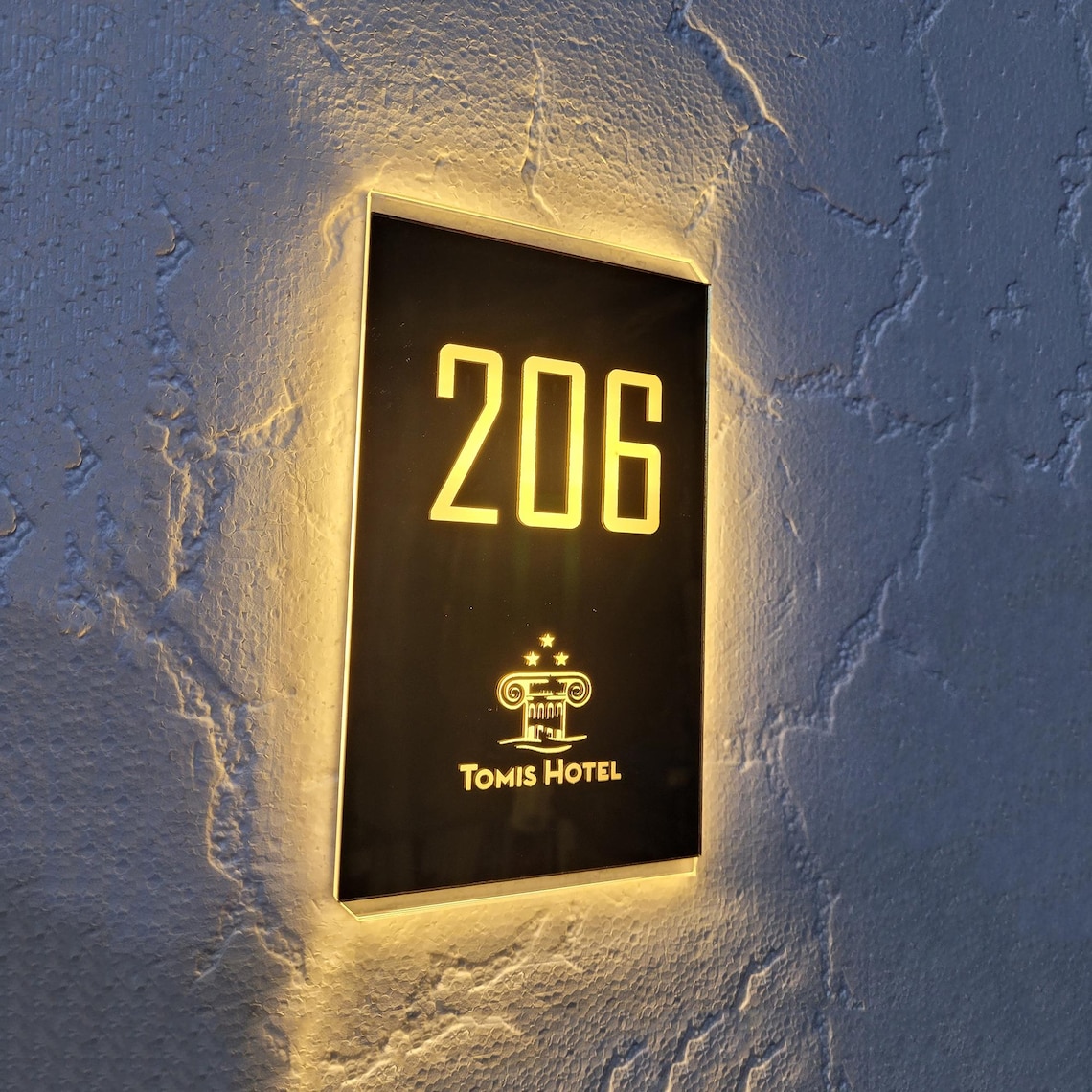 Personalized Room Number Sign, LED Door Sign for Hotel, Custom Hotel ...
