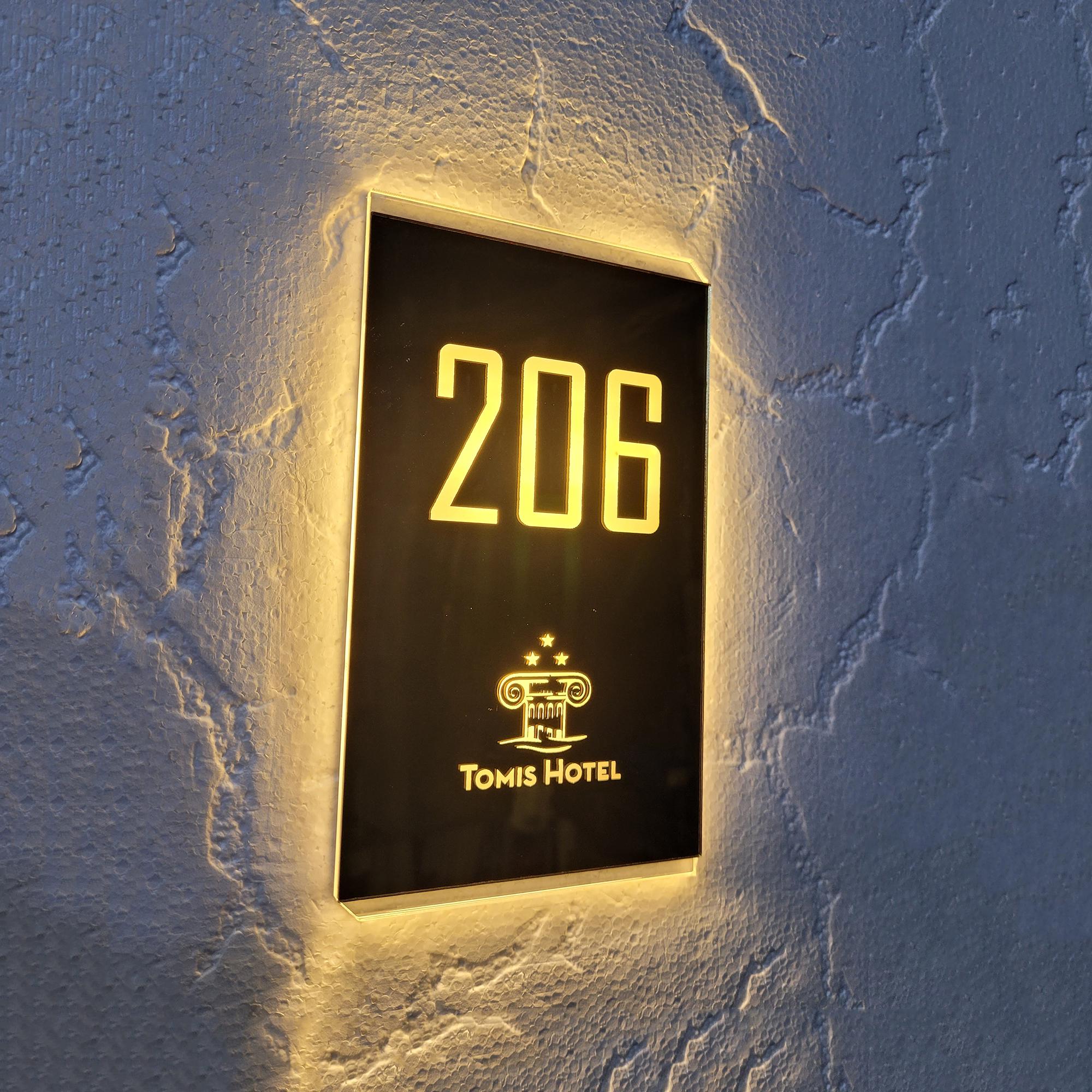 Personalized Room Number Sign, LED Door Sign for Hotel, Custom Hotel ...