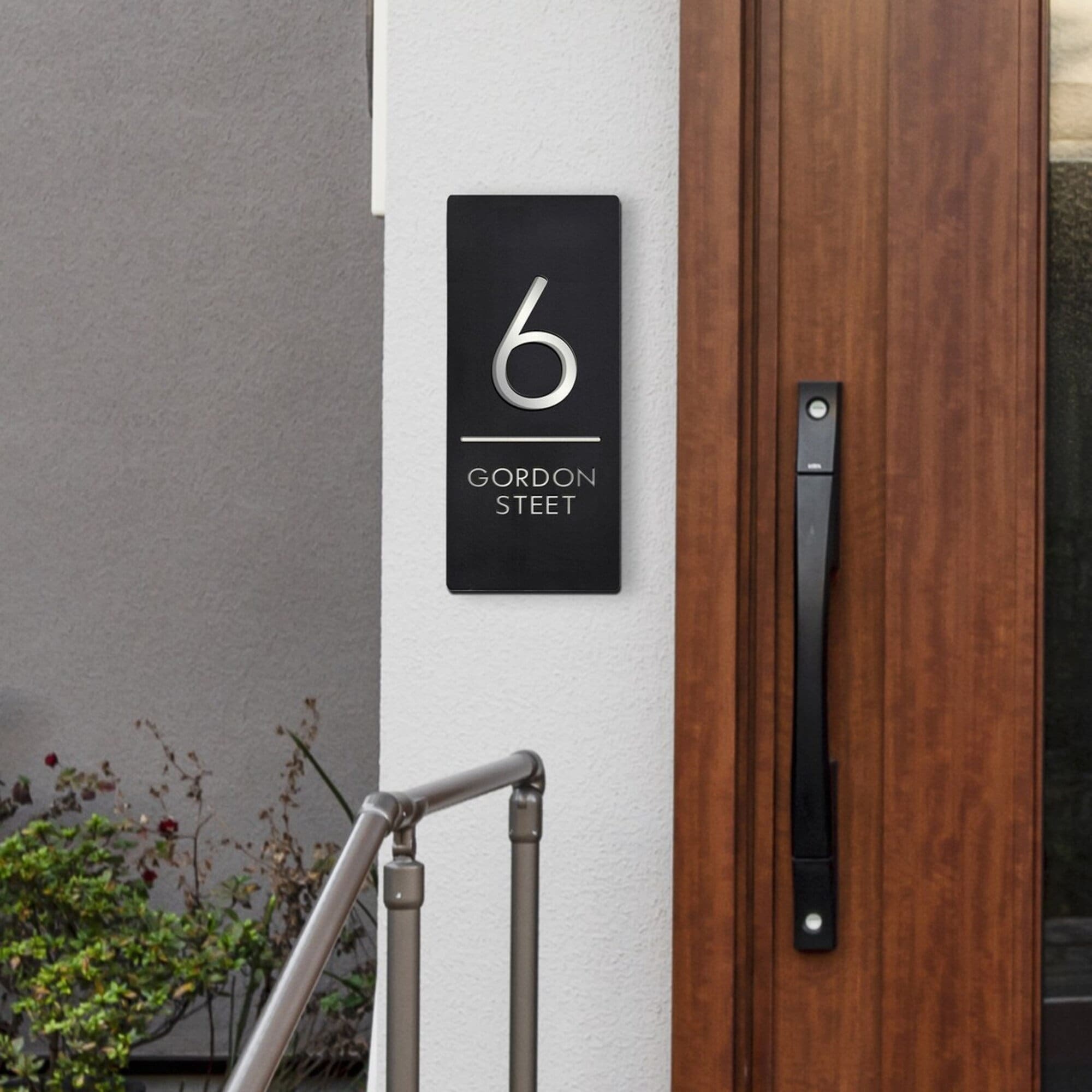 Vertical House Number Sign, Custom Address Sign, Modern Black Door ...