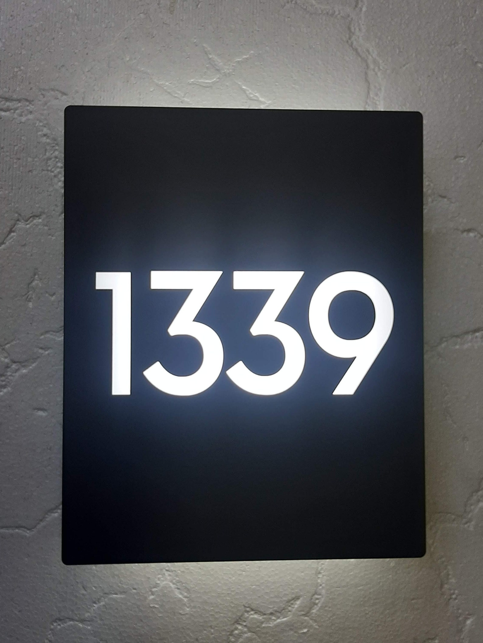 Illuminated House Number Sign, Modern LED Door Numbers, Custom Address ...