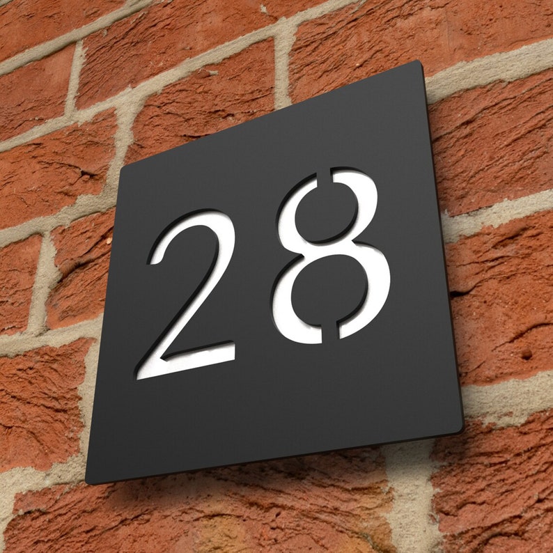 Modern House Number Plaque, Personalized Address Sign, Acrylic Outdoor ...