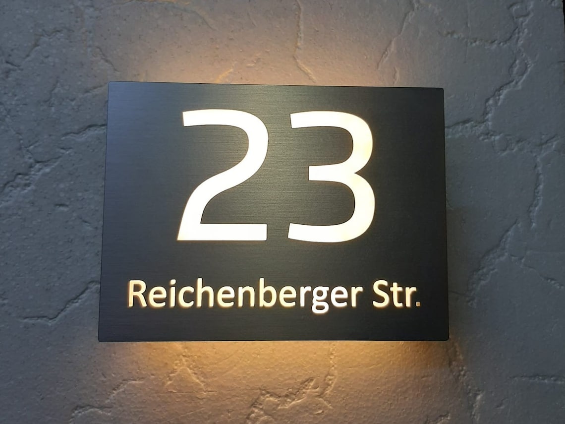 Custom Silver Address Number Sign Modern Home Number Sign - Etsy