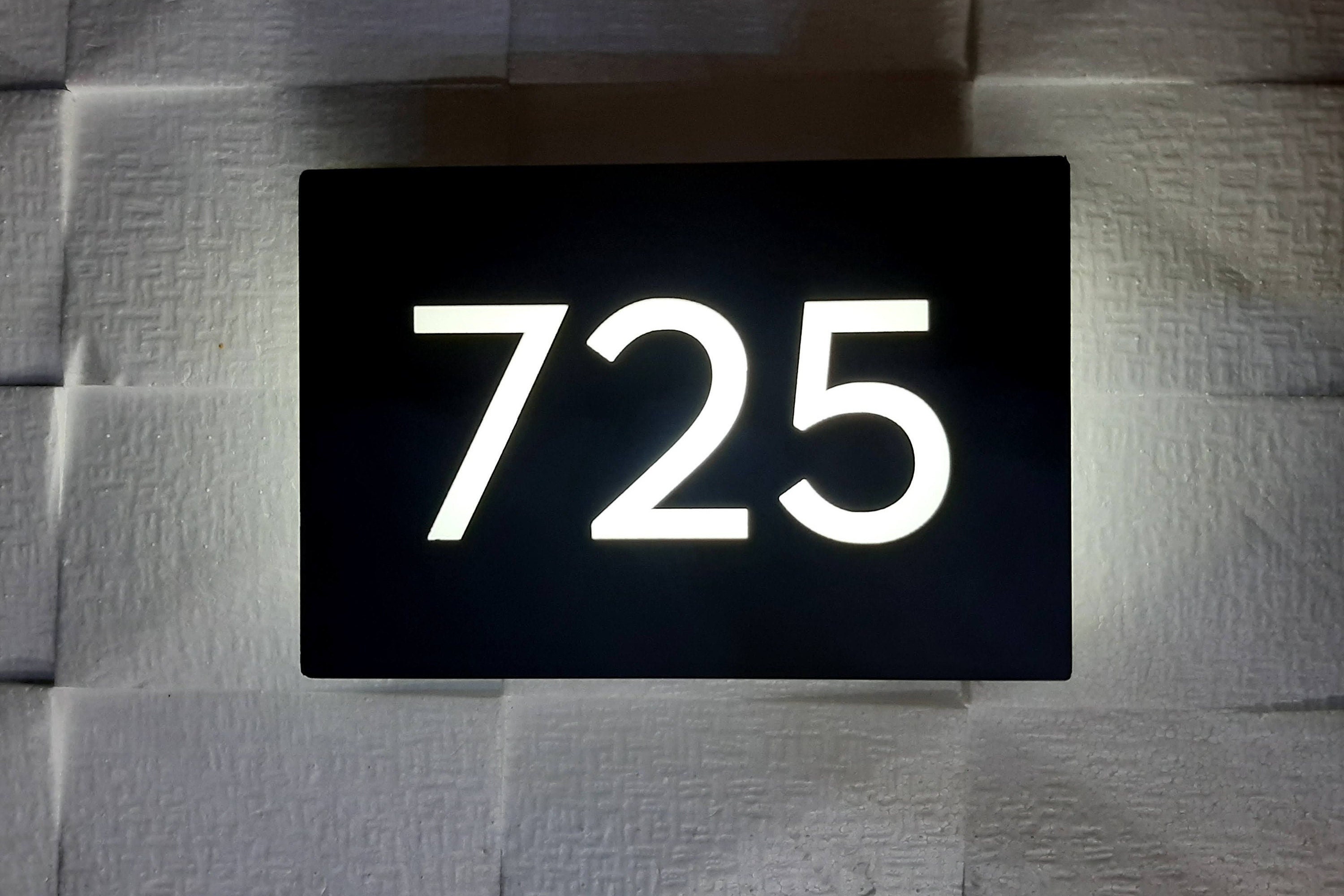 Illuminated House Number Sign, Modern LED Door Numbers, Custom Address ...