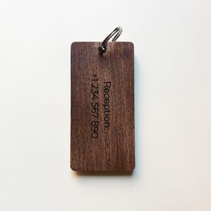 Wooden Hotel Keychain, Engraved Hotel Name and Room Number ...