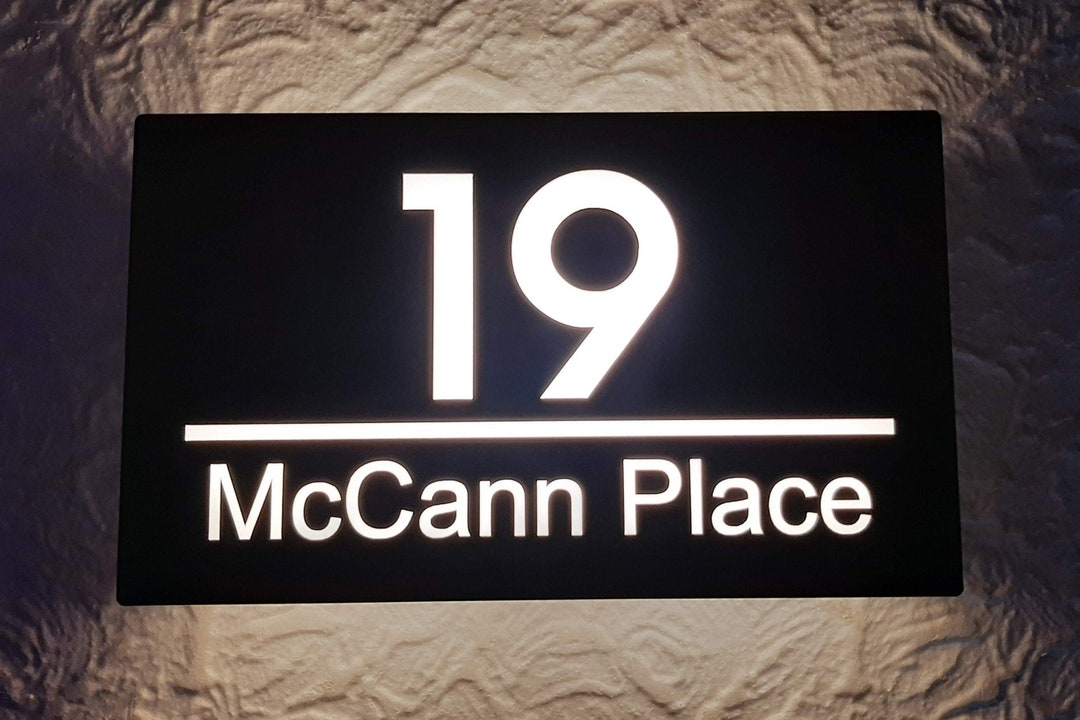 Modern LED House Sign, Acrylic House Number Sign, Minimalist Address ...