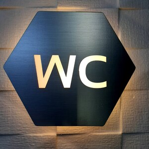 Light Box WC Sign, Illuminated WC Sign, LED Sign, Directional Sign ...